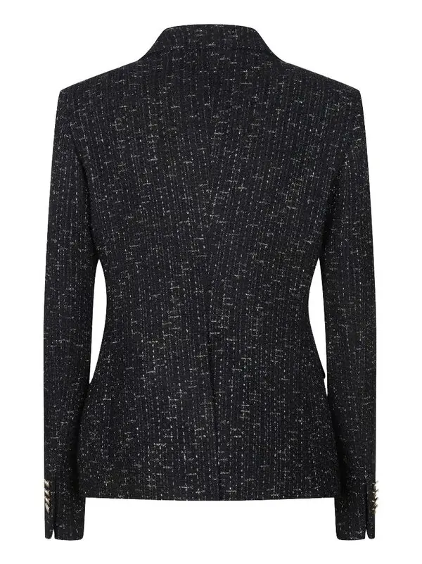 Tagliatore Double-breasted Tweed Jacket - Blue