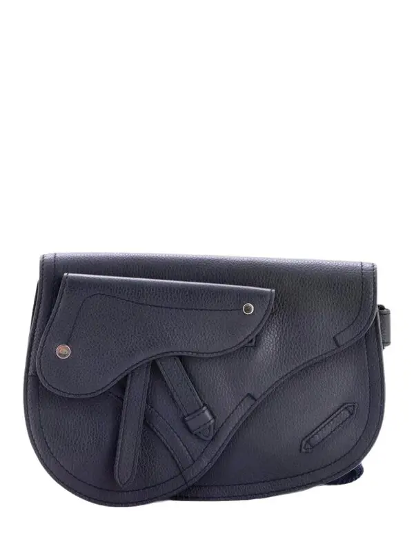 Dior Saddle Messenger Pouch Leather Crossbody Bag - Blue
