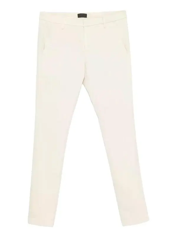 DONDUP Logo Plaque Slim-fit Trousers - Neutrals
