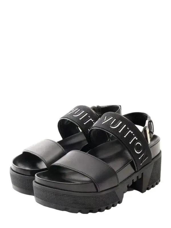 LOUIS VUITTON Laurie Line Platform Slingback Sandals - Black