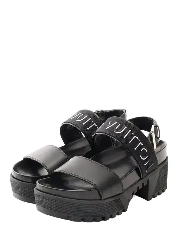 LOUIS VUITTON Laurie Line Platform Slingback Sandals - Black