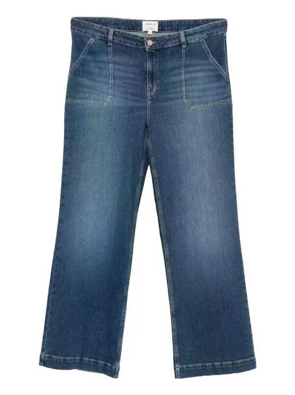 MAISON123 Patch-pocket Wide-leg Jeans - Blue