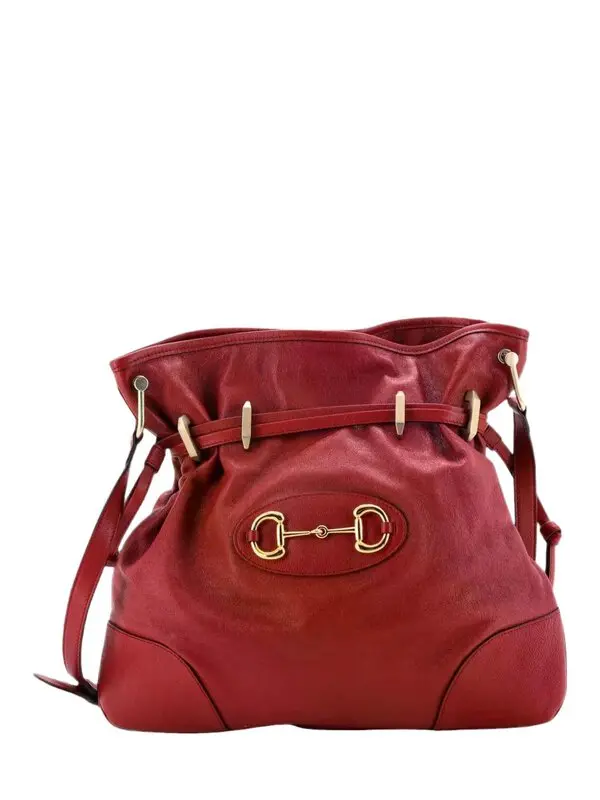 Gucci Horsebit 1955 Messenger Bag Leather Large Crossbody Bag - Red