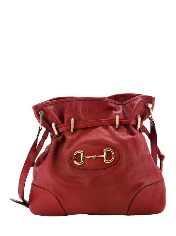 Gucci Horsebit 1955 Messenger Bag Leather Large Crossbody Bag - Red