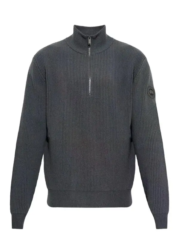 Canada Goose Mckinney Quarter Zip Wool Sweater - Grey