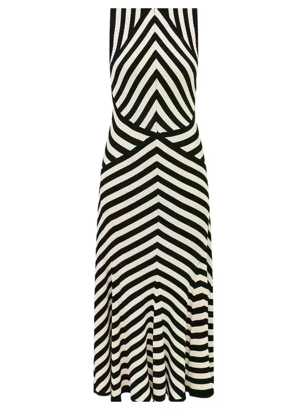 Zimmermann Valiant Deco Stripe Midi Dress - Black
