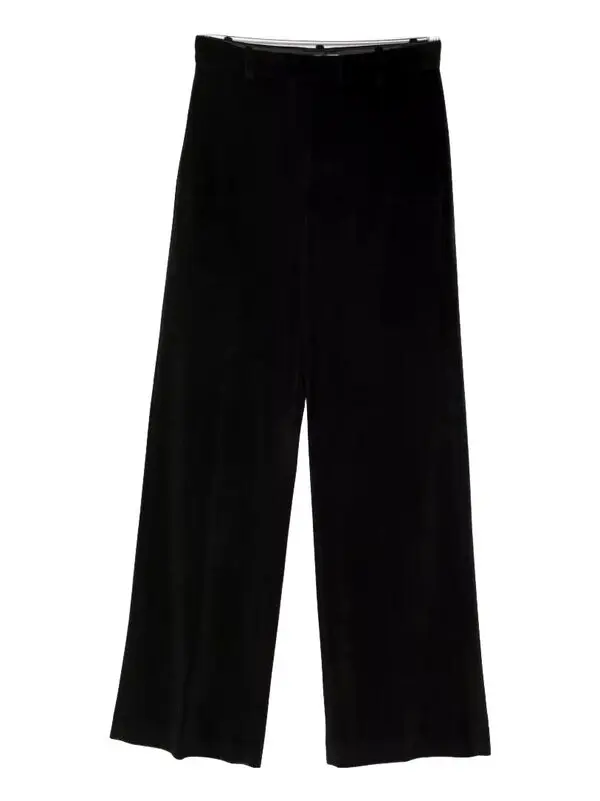 CIRCOLO 1901 Velvet-effect Wide Leg Trousers - Black