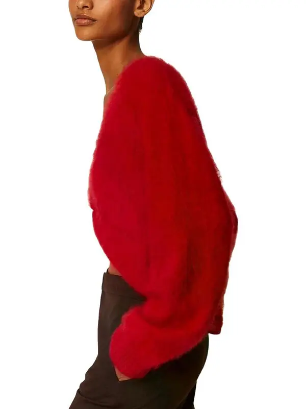 TWINSET Brushed Sweater With Knot Detail - Red