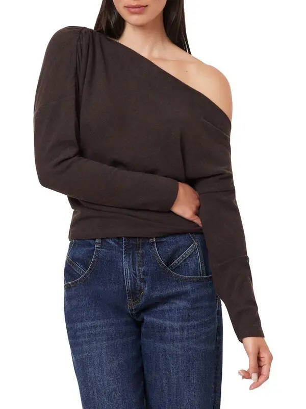 Habitual Colby Off-the-shoulder Knit Top - Chocolate
