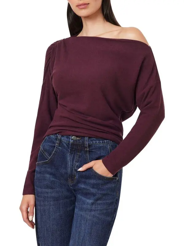 Habitual Colby Off-the-shoulder Knit Top - Winetasting