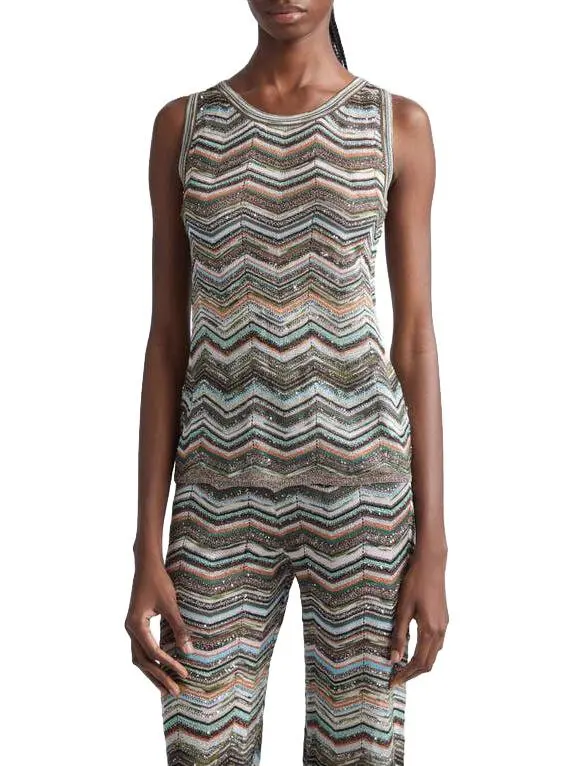 Missoni Sequin Metallic Jacquard Sleeveless Sweater - Black Multi