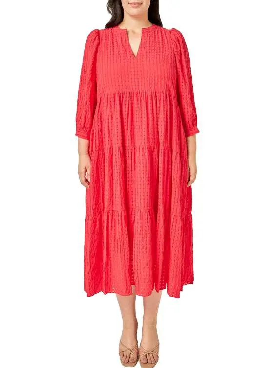 English Factory Tie Midi Dress - Red