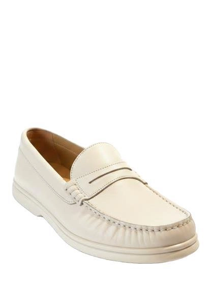 MENINA STEP Nora Loafer, Premium Top Leather, Handcrafted In Spain - Ivory