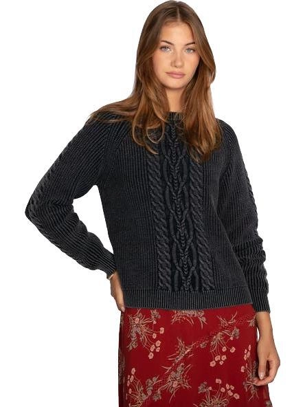 BELLE & BLOOM Hudson Street Cable Knit Sweater - Navy