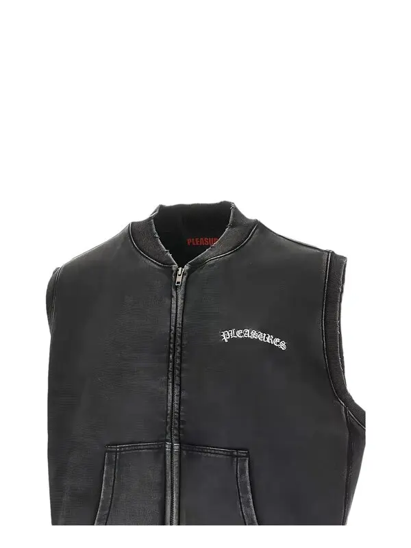 PLEASURES Faded Effect Zip-up Sweatshirt - Black