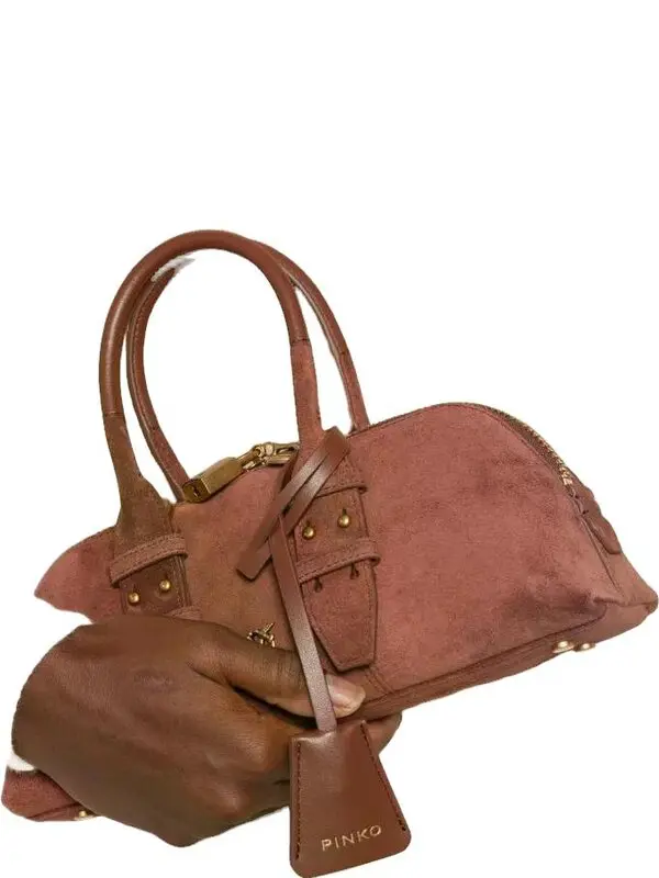 Pinko Small Escape Suede Tote Bag - Brown