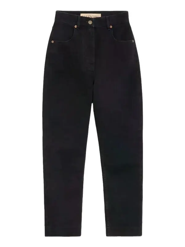 Valentino Garavani Straight Leg Denim Pants - Black