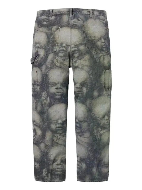 Supreme H.r. Giger Double Knee Jeans - Grey