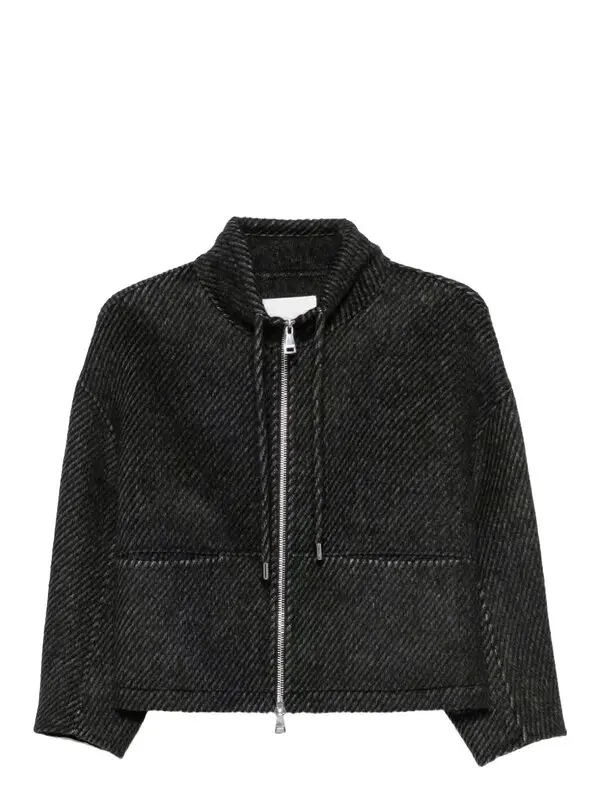 ERMANNO FIRENZE Ribbed-knit Drawstring Jacket - Grey