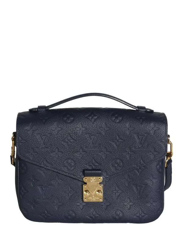 LOUIS VUITTON Navy Monogram Empreinte Pochette Metis - Blue