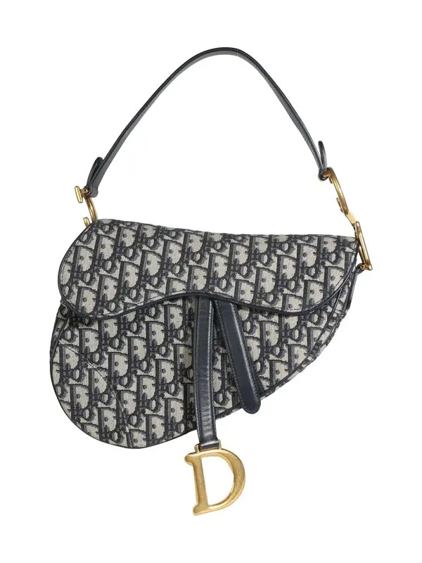 Dior Oblique Jacquard Canvas Saddle Bag - Blue