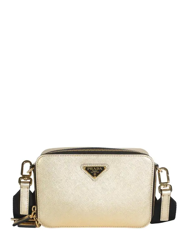Prada Saffiano Travel Brique Crossbody Bag - Gold
