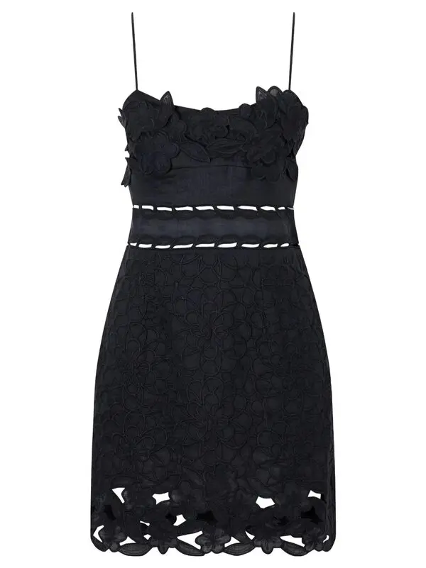 Isabel Marant Étoile Reola Embroidered Ramie Mini Dress - Black