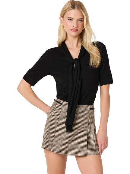 Astr The Label Agatha Scarf-tie Knit Sweater - Black