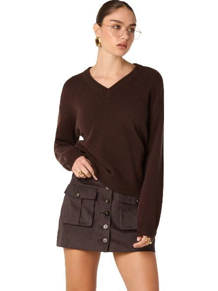 Astr The Label Becky Faux Suede Mini Skirt - Truffle
