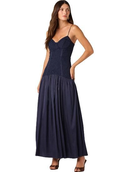 Astr The Label Kaylani Lace Bustier Maxi Dress - Navy