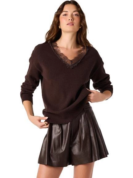 Astr The Label Atherton Faux Leather Pleated Shorts - Brown