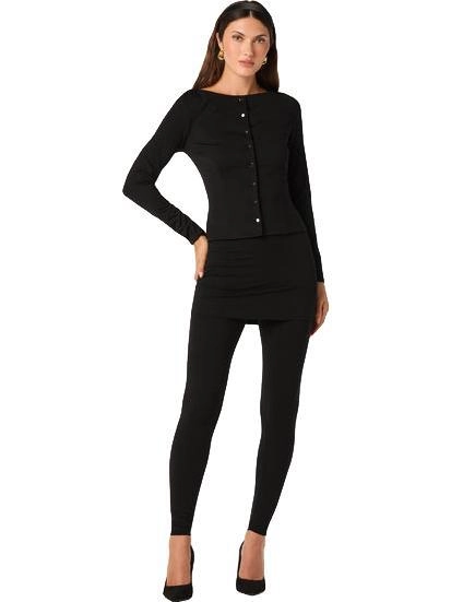Astr The Label Holly Skirted Knit Leggings - Black