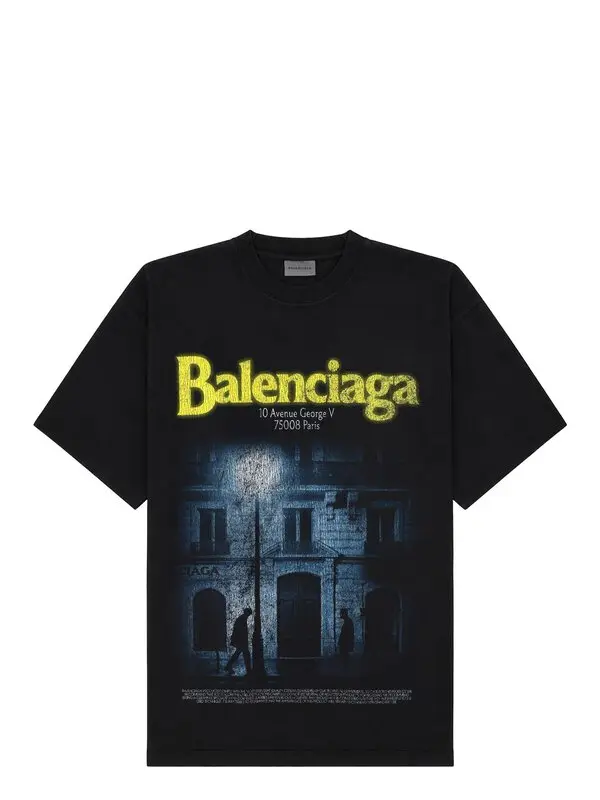 Balenciaga T-shirt Con Stampa - Black