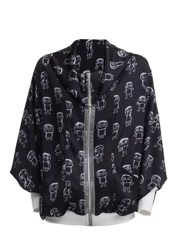 JULIA ALLERT Art Print Bomber Jacket - Black