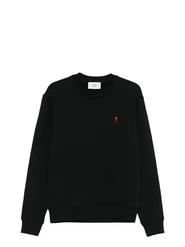 AMI Paris De Coeur Cotton Sweatshirt - Black