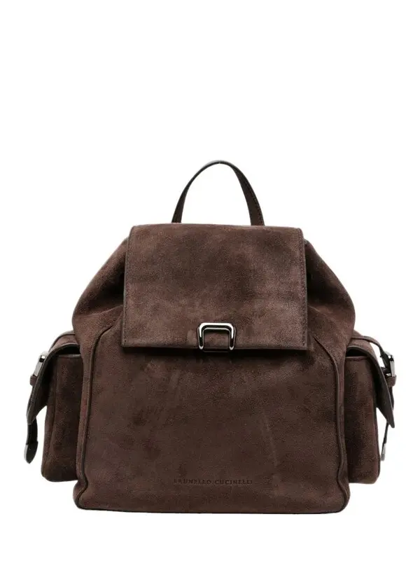Brunello Cucinelli Suede Leather Backpack - Brown
