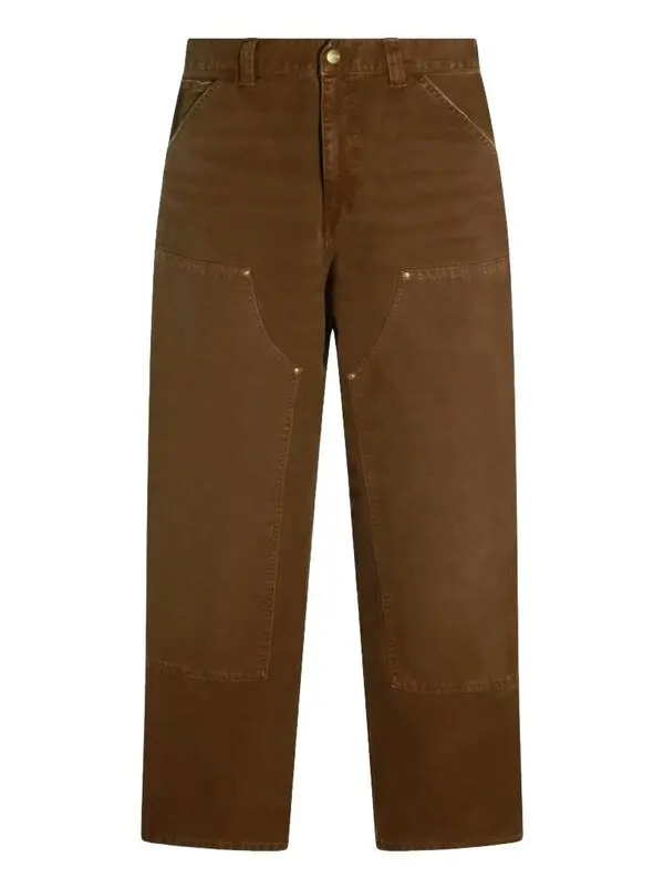 Carhartt Work In Progress Double-knee Cotton Trousers - Brown