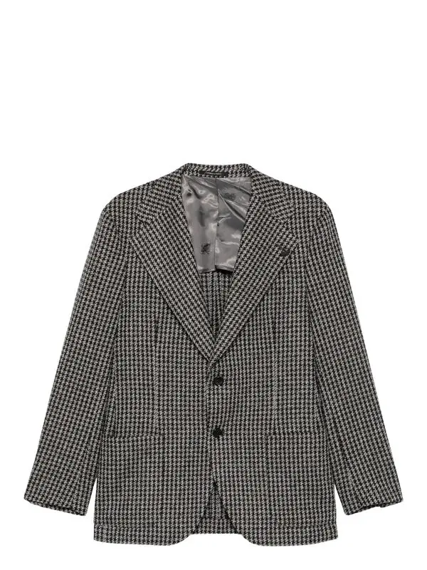 GABRIELE PASINI Houndstooth-pattern Single-breasted Blazer - Beige