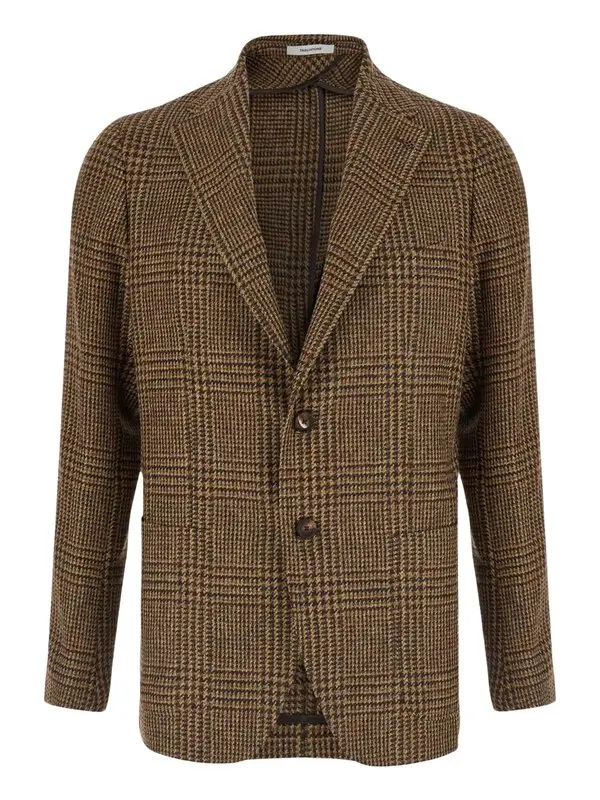 Tagliatore Montecarlo Checked Single-breasted Blazer - Brown