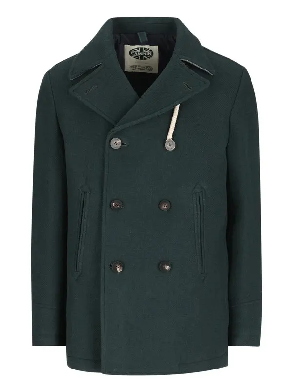 CAMPLIN Double-breasted Peacoat - Green