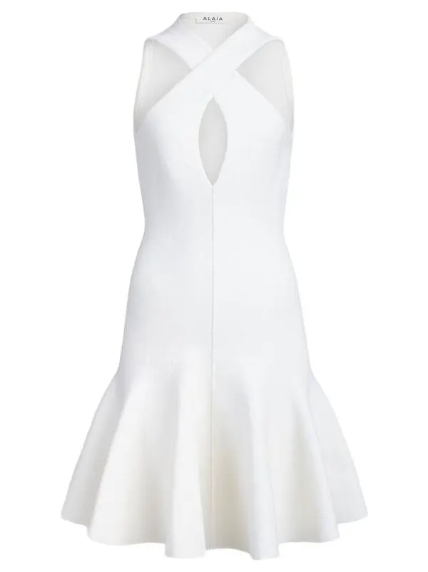 Alaïa Silk Blend Midi Dress - White