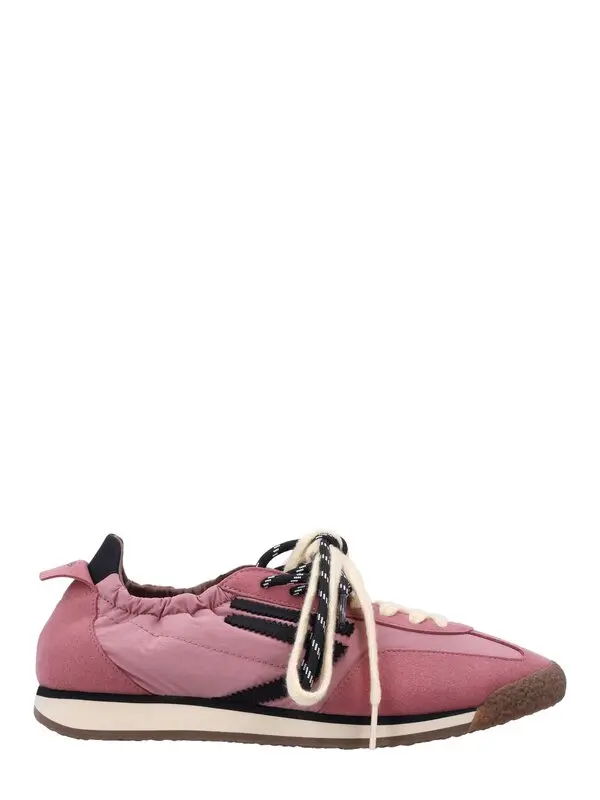 PURAAI Retro Runner Sneakers With Suede Inserts And Dual Contrasting Laces - Rosa