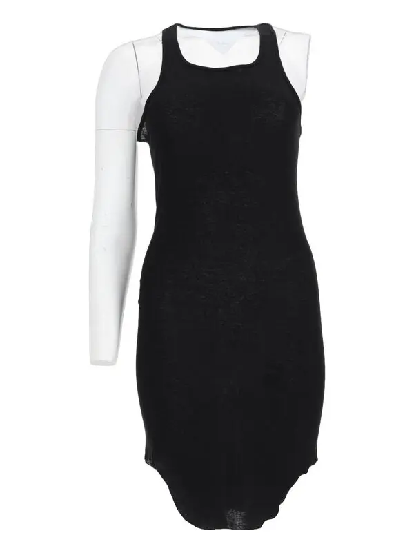 Rick Owens Sheer Ribbed Sleeveless Dress - Black
