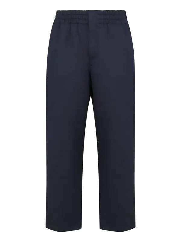 Bottega Veneta Silk & Cotton Twill Wide-leg Trousers - Blue