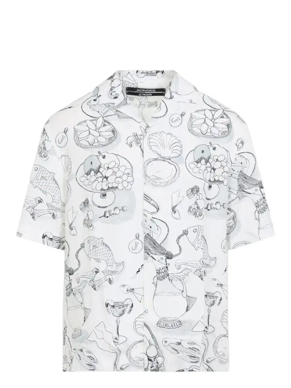 Jacquemus Jacquard Cocktail Shirt - White