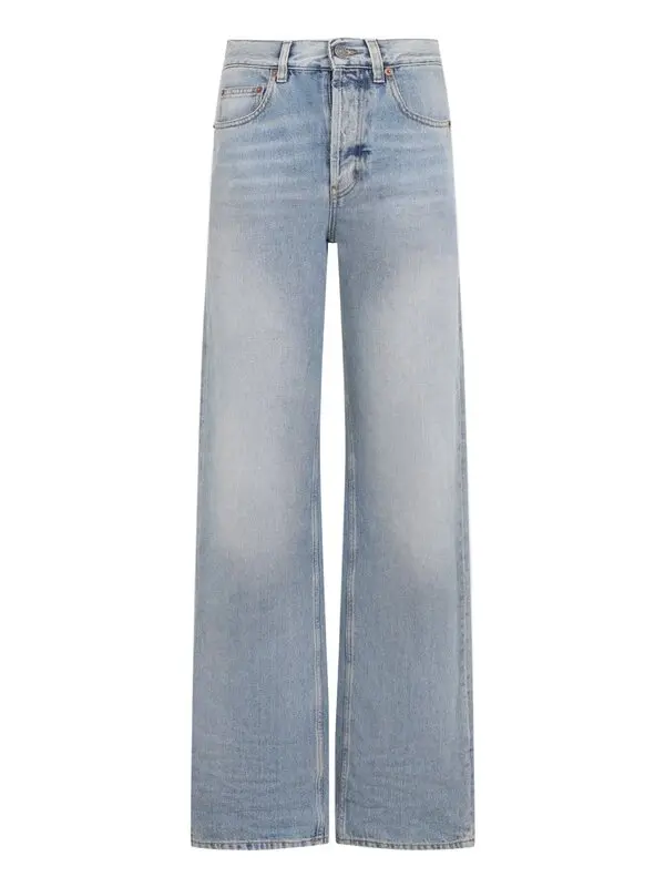 Saint Laurent Neo 90's Baggy Cotton Jeans - Blue