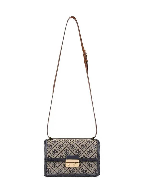 Tory Burch Monogram Mini Shoulder Handbag - Light Blue