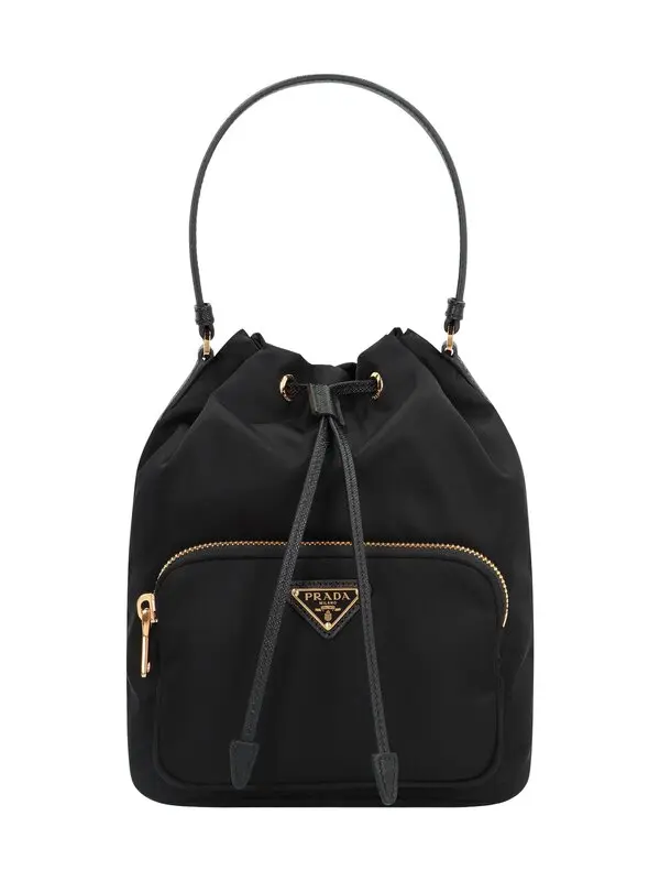 Prada Re-nylon Duet Bucket Handbag - Black