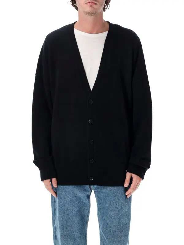 Extreme Cashmere V-neck Button-front Cashmere Cardigan - Nero