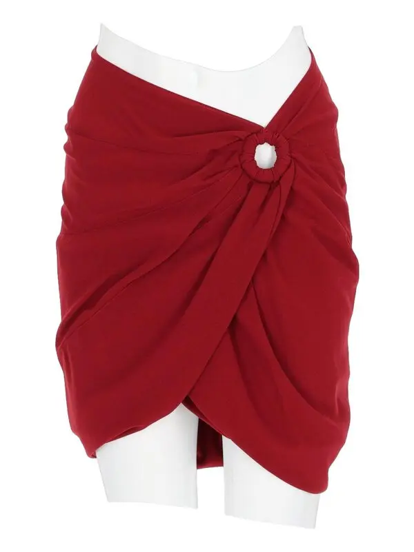 Isabel Marant Étoile Draped Mini Skirt With Front Ring Detail - Bordeaux